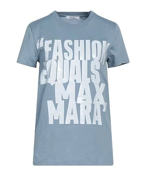 Max Mara Solid Printed T-shirt Blue