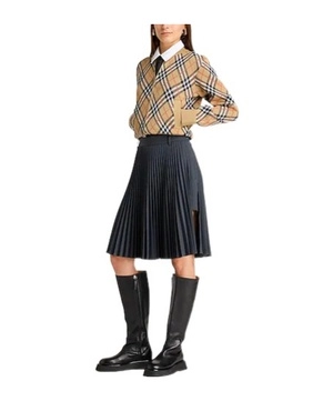 Burberry Pleated Twill Skirt