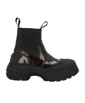 MAISON MARGIELA Solid Color Ankle Boots - Dark Brown
