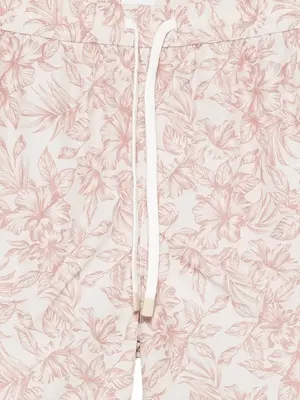 Eleventy Floral Pattern Swim Shorts - Beige/pink