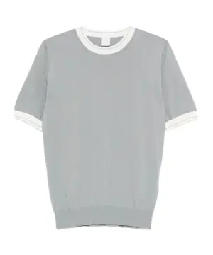 Eleventy Contrast-trim T-shirt - Blue