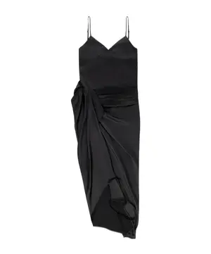 AREA V-neck Midi Dress - Black