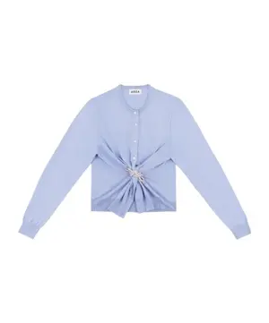 AREA Crystal-knot Cardigan - Blue