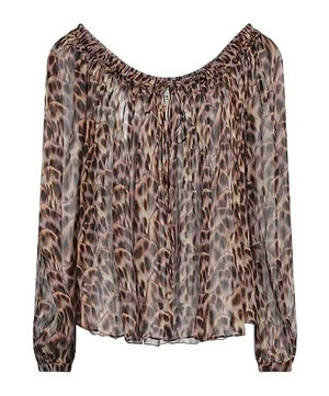 Isabel Marant Étoile Leopard Print Off-shoulder Chiffon Top