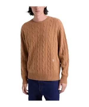 SPORTY  RICH Cable-knit Logo Sweater