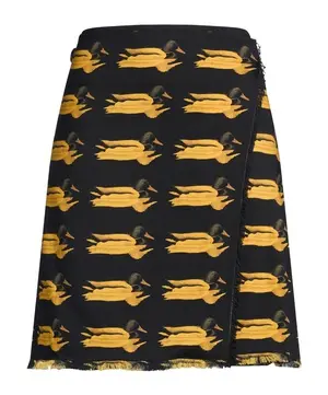 Burberry Wrap Mini Skirt With Fringe - Black