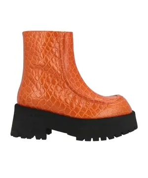 Marni Solid Color Ankle Boots - Orange