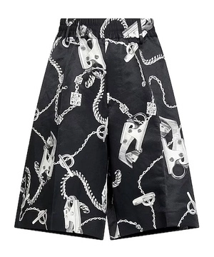 Burberry Two-tone Crepe Bermuda Shorts With Belt Loops And Pockets