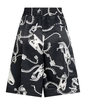 Burberry Two-tone Crepe Bermuda Shorts With Belt Loops And Pockets