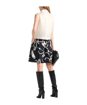 Burberry Two-tone Crepe Bermuda Shorts With Belt Loops And Pockets