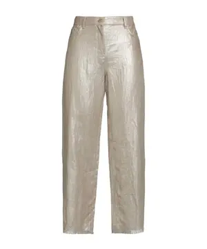 Max Mara Metallic Linen Straight-leg Trousers