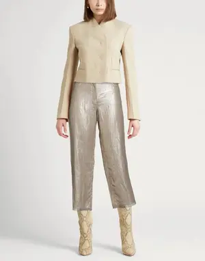 Max Mara Metallic Linen Straight-leg Trousers