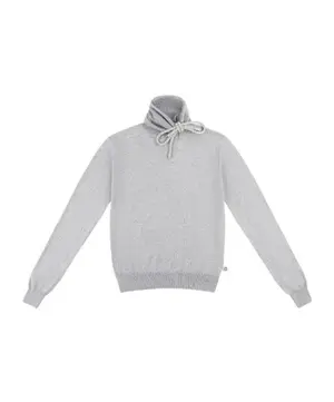 AREA Crystal-knot Turtleneck Sweater - Gray