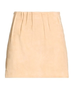 Marni Solid-colored Leather Skirt - Beige