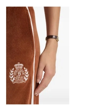 SPORTY  RICH Logo-embroidery Stripe Tack Pants