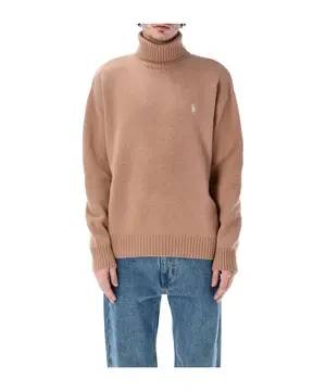 SPORTY  RICH Sporty Rich Src Logo Embroidered Turtleneck Knitted Jumper - No