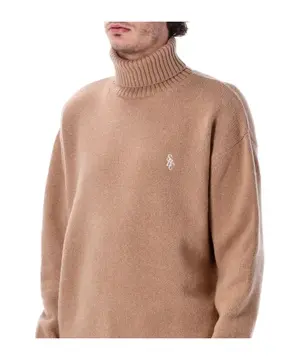 SPORTY  RICH Sporty Rich Src Logo Embroidered Turtleneck Knitted Jumper