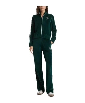 SPORTY  RICH Sporty & Rich Zip-up Striped Sweater