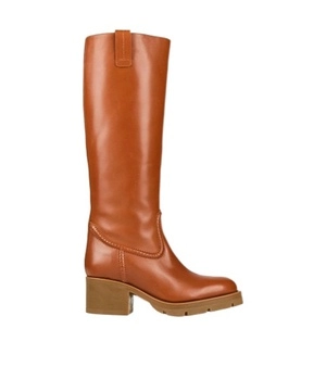 Chloé Solid-colored Leather Boots - Brown