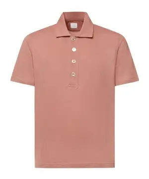 Eleventy Button Polo Shirt - Pink