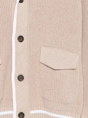 Eleventy Shawl Collar Striped Cardigan