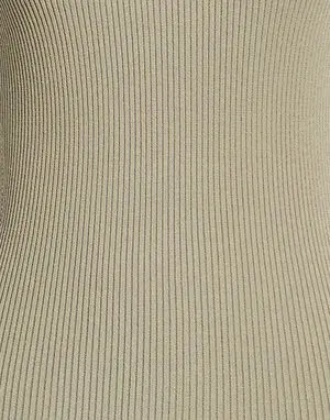 DIESEL® Ribbed-knit Sleeveless Crewneck Bodycon Dress With Appliqu