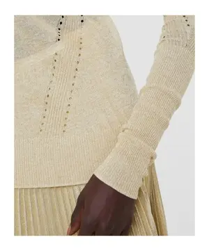 JOSEPH Leblanc Turtleneck Sweater With Pointelle Detailing - Nude