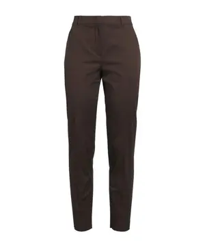 Max Mara Solid Color Casual Trousers - Dark Brown