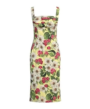 Dolce & Gabbana Floral Print Bodycon Crepe Dress