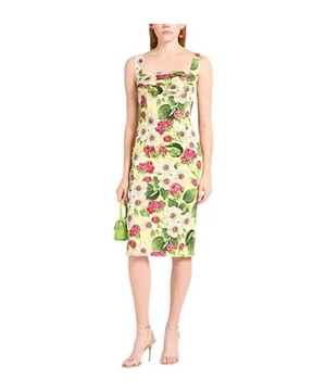 Dolce & Gabbana Floral Print Bodycon Crepe Dress