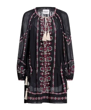 Isabel Marant Étoile Multicolor Long Sleeve Chiffon Dress - Black