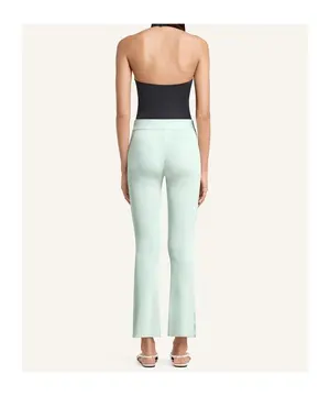 COURREGES Courrèges Belted Flared Ribbed Trousers