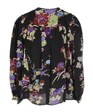 Isabel Marant Étoile V-neck Long Sleeve Floral Crepe Blouse
