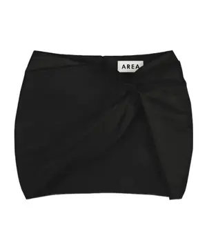 AREA Wrapped Satin Mini Skirt