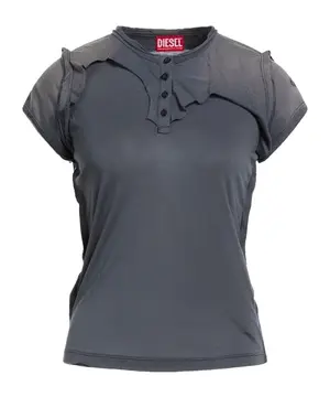 DIESEL® Minimalist Solid-color Short-sleeve T-shirt - Grey