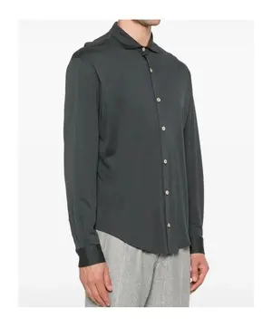 Eleventy Long-sleeve Button-fastening Shirt - Black