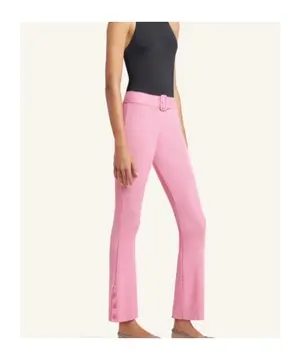 COURREGES Belted Flared Rib-knit Trousers