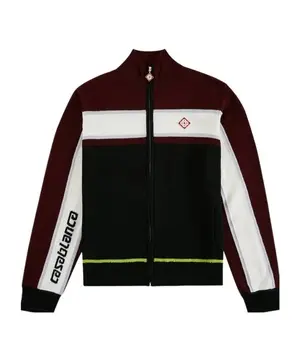 Casablanca Colour-block Knitted Track Jacket - Black