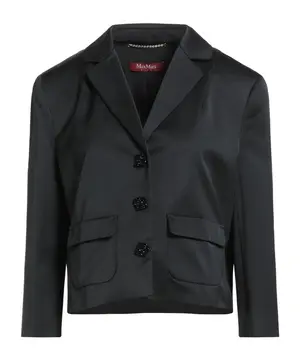 Max Mara Single-breasted Satin Blazer - Black