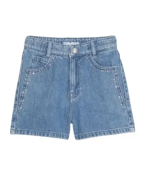 Zadig&Voltaire Elle Rhinestone Embellished Denim Shorts - Blue