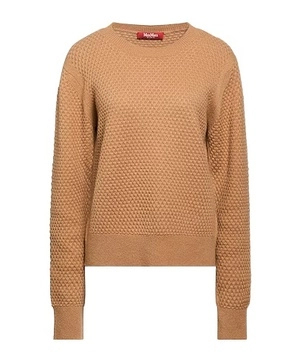 Max Mara Solid Wool Knit Sweater - Camel