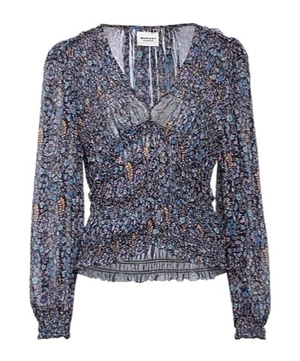 Isabel Marant Étoile Floral Print V-neck Crepe Top