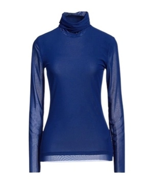 GANNI High-neck Long-sleeved T-shirt - Blue