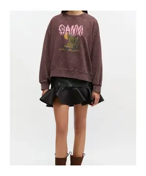 GANNI Vintage Wash Sweatshirt - Red
