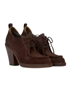 Etro Suede Lace-up Mid Heel Shoes - Black