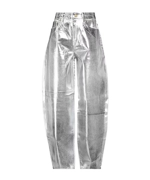 GANNI Metallic Straight-leg Jeans