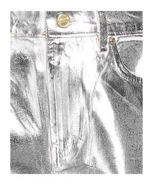 GANNI Metallic Straight-leg Jeans