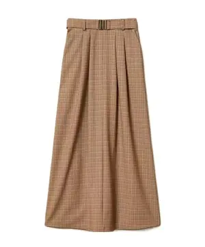 TWINSET Plaid-pattern Belted Skirt - Brown