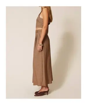 TWINSET Plaid-pattern Belted Skirt