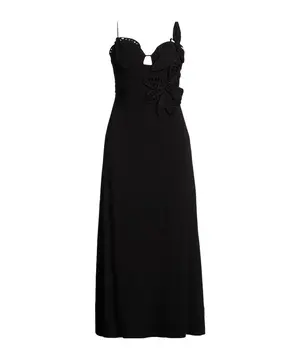Farm Rio Flared Plain Crepe Maxi Dress With Cutout Detail